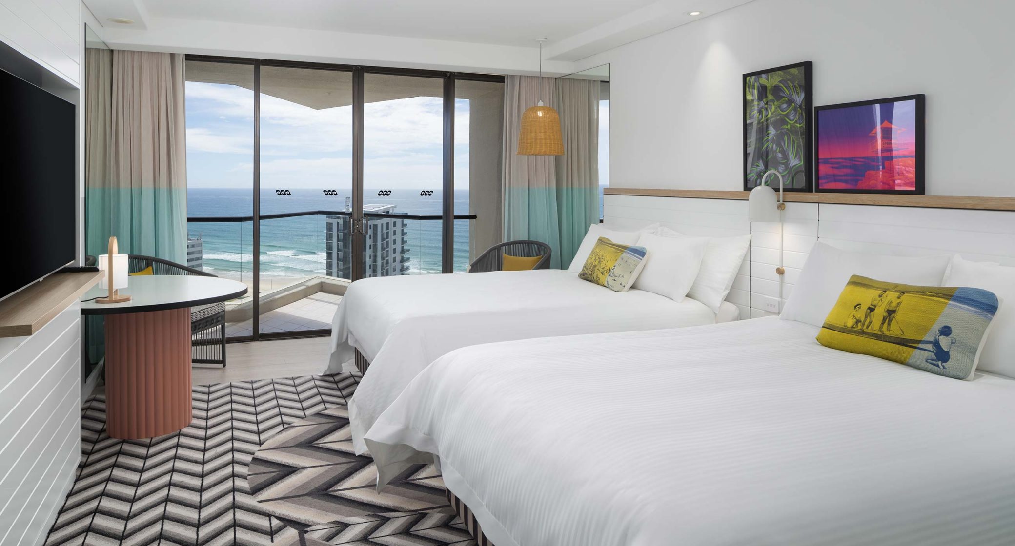 QT Deluxe Ocean View Twin | QT Gold Coast