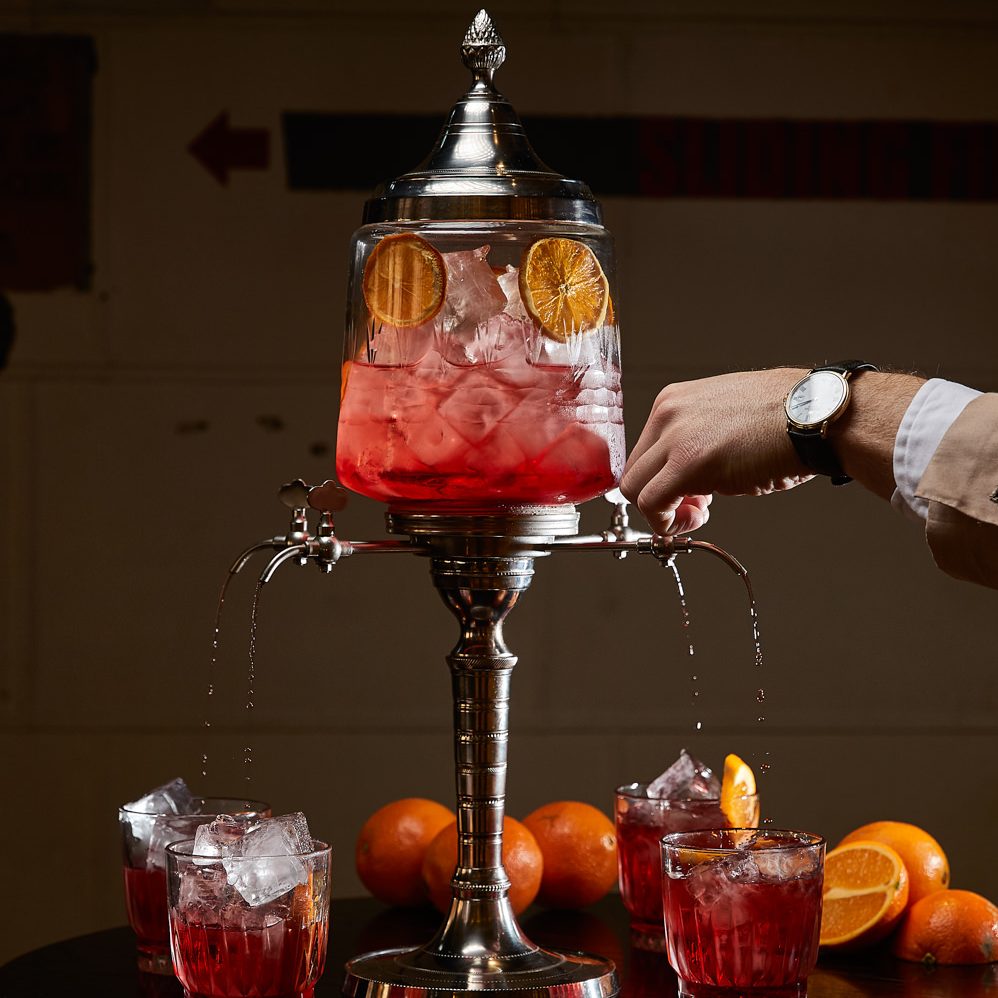 QT at Home - Gowings Bar's Negroni Fountain | QT Sydney